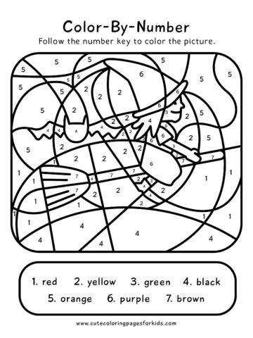 Halloween Color-By-Number - Cute Coloring Pages For Kids