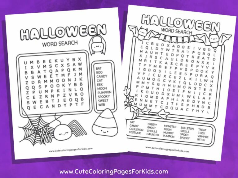 Halloween Word Search Printables - Cute Coloring Pages For Kids