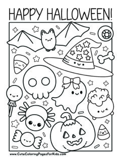 18 Cute Halloween Coloring Pages (Free Printable PDFs) - Cute Coloring ...