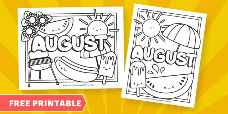 August Coloring Pages - Cute Coloring Pages For Kids