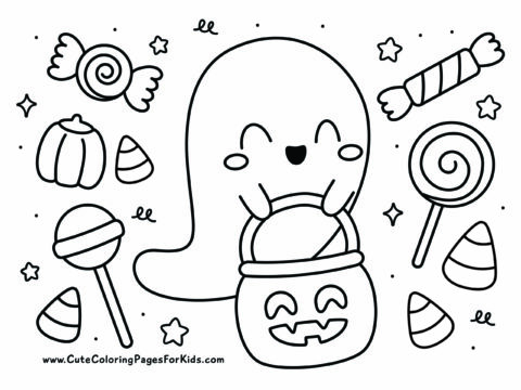 18 Cute Halloween Coloring Pages (Free Printable PDFs) - Cute Coloring ...