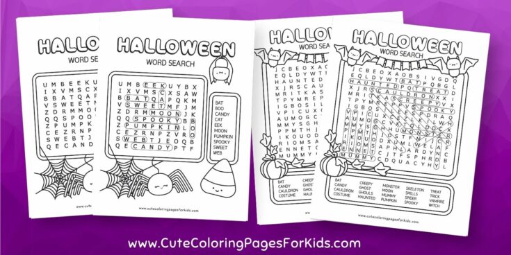 Halloween Word Search Printables - Cute Coloring Pages For Kids