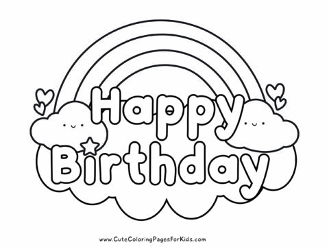 Free Printable Birthday Coloring Pages - Cute Coloring Pages For Kids
