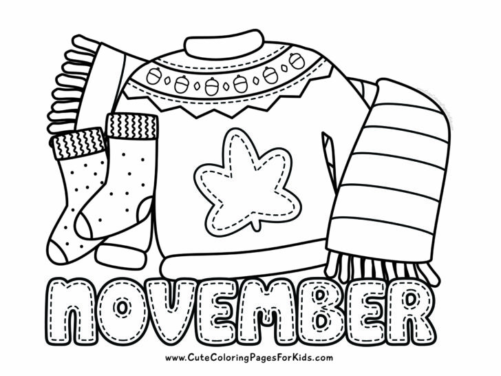 November Coloring Pages: 9 Free Printables for Kids - Cute Coloring ...
