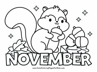 November Coloring Pages: 9 Free Printables for Kids - Cute Coloring ...