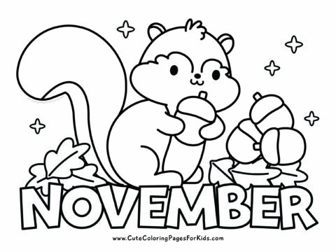 November Coloring Pages: 9 Free Printables for Kids - Cute Coloring ...