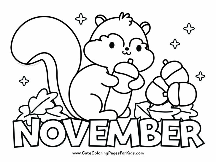 November Coloring Pages: 9 Free Printables for Kids - Cute Coloring ...
