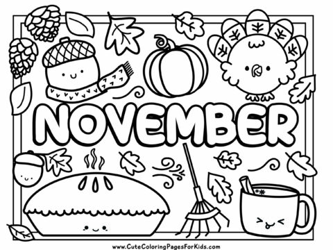 November Coloring Pages: 9 Free Printables for Kids - Cute Coloring ...
