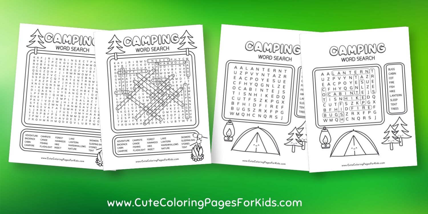 Camping Word Searches - Cute Coloring Pages For Kids