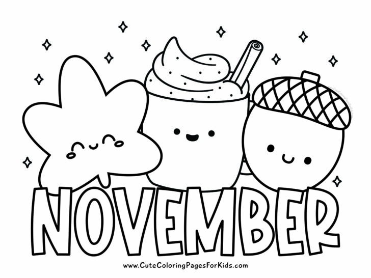 November Coloring Pages: 9 Free Printables for Kids - Cute Coloring ...