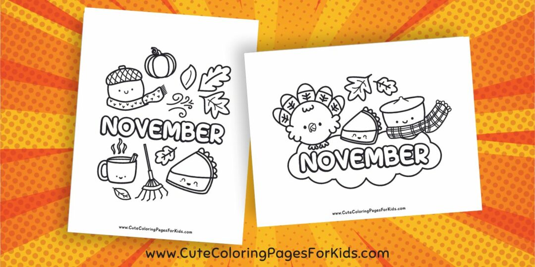 November Coloring Pages: 5 Free Printables for Kids - Cute Coloring ...