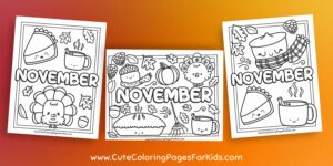 November Coloring Pages: 5 Free Printables for Kids - Cute Coloring ...