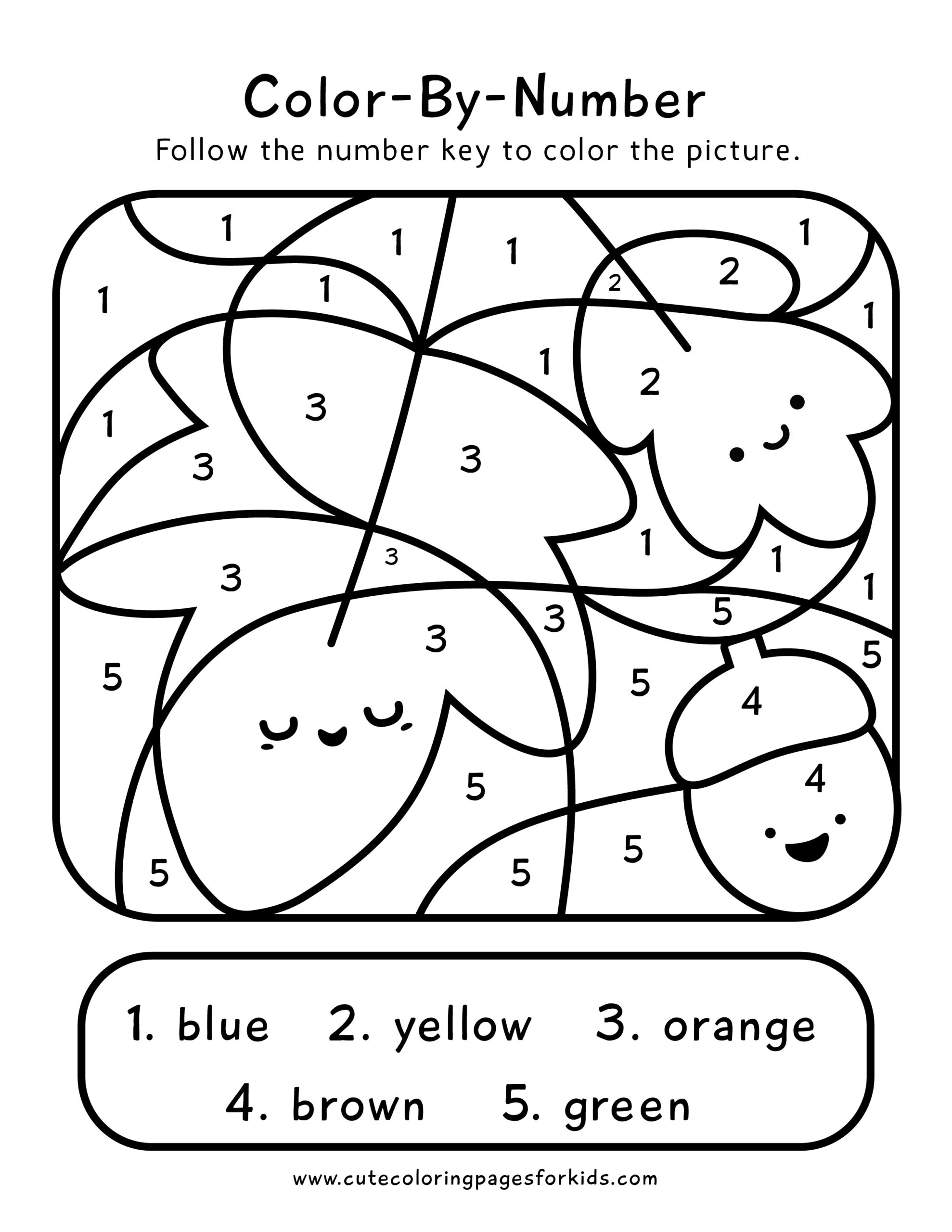 Fall Color-By-Number Printables for Kids - Cute Coloring Pages For Kids