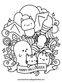 18 Cute Halloween Coloring Pages (Free Printable PDFs) - Cute Coloring ...