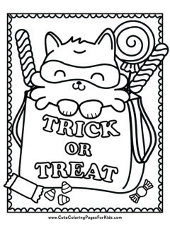 18 Cute Halloween Coloring Pages (Free Printable PDFs) - Cute Coloring ...