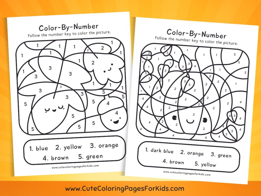 Fall Color-By-Number Printables for Kids - Cute Coloring Pages For Kids