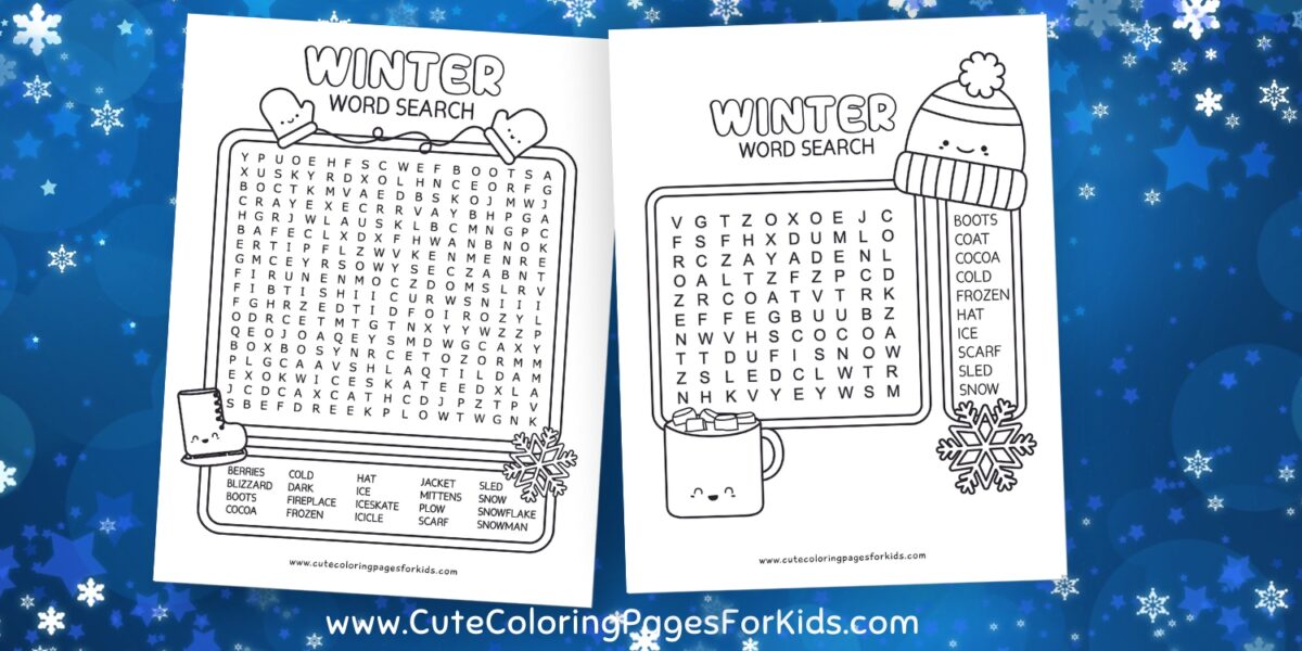 Winter Word Search: Free Printable Activity for Kids - Cute Coloring ...