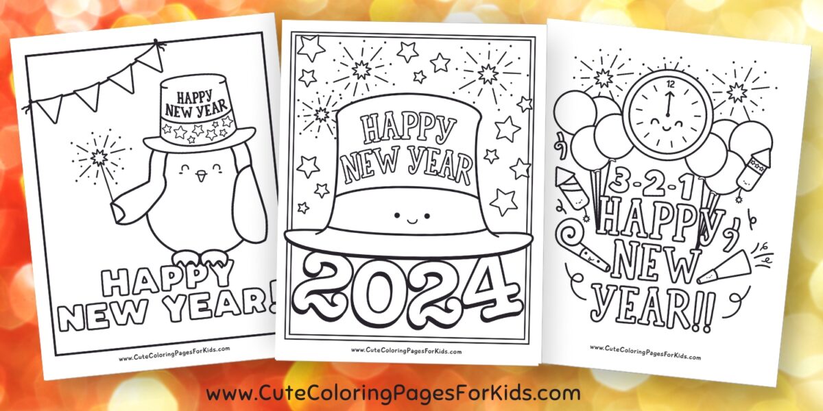 New Year's Coloring Pages: Free Printables for 2024 - Cute Coloring ...