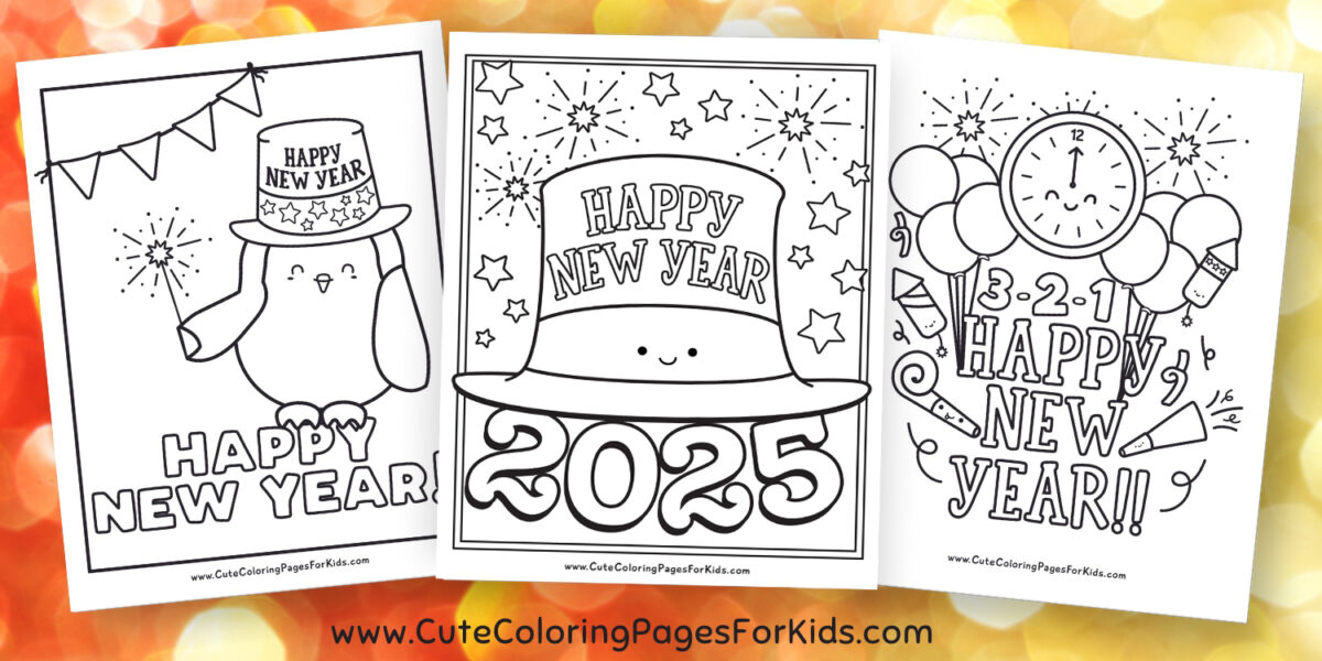 New Year's Coloring Pages: Free Printables for 2025 - Cute Coloring ...