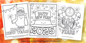 New Year's Coloring Pages: Free Printables for 2025 - Cute Coloring ...