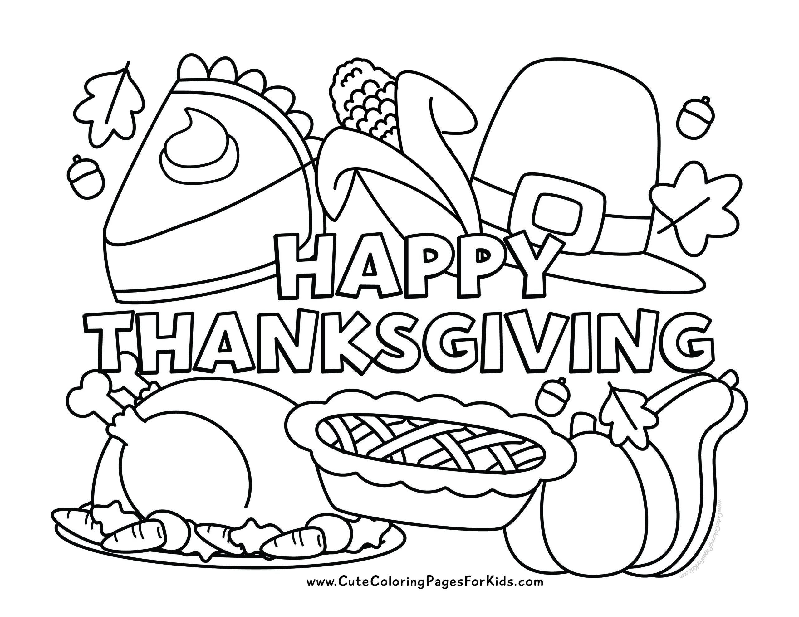 10 Thanksgiving Coloring Pages (Free Printable PDFs) - Cute Coloring ...