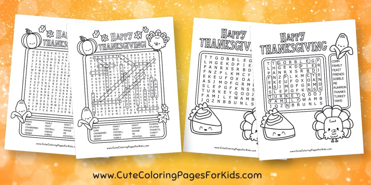 Thanksgiving Word Search - Cute Coloring Pages For Kids