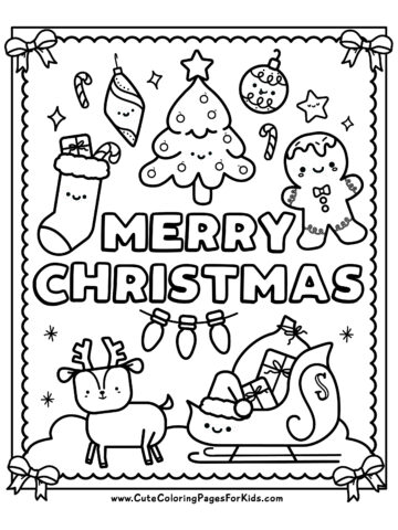 Christmas Coloring Pages: 25 Cute, Free Printable Downloads - Cute ...