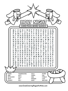 Religious Christmas Word Search - Cute Coloring Pages For Kids
