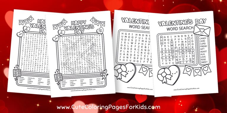 Free Printable Valentine's Day Word Search for Kids - Cute Coloring ...