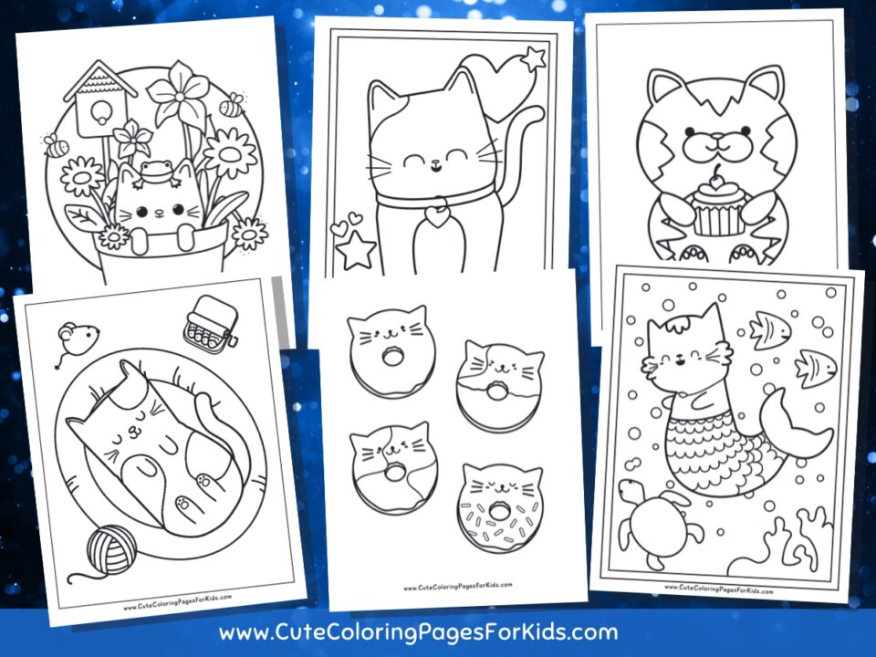Kitty Cat Coloring Pages: 6 Free Printable PDFs - Cute Coloring Pages ...