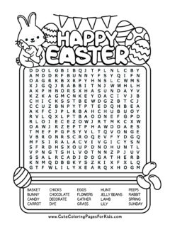 Easter Word Search: Free Printable Activity for Kids - Cute Coloring ...
