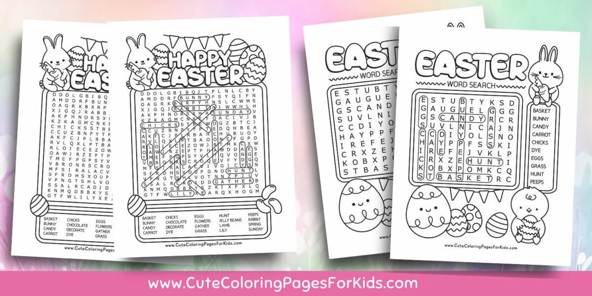 Easter Word Search: Free Printable Activity for Kids - Cute Coloring ...