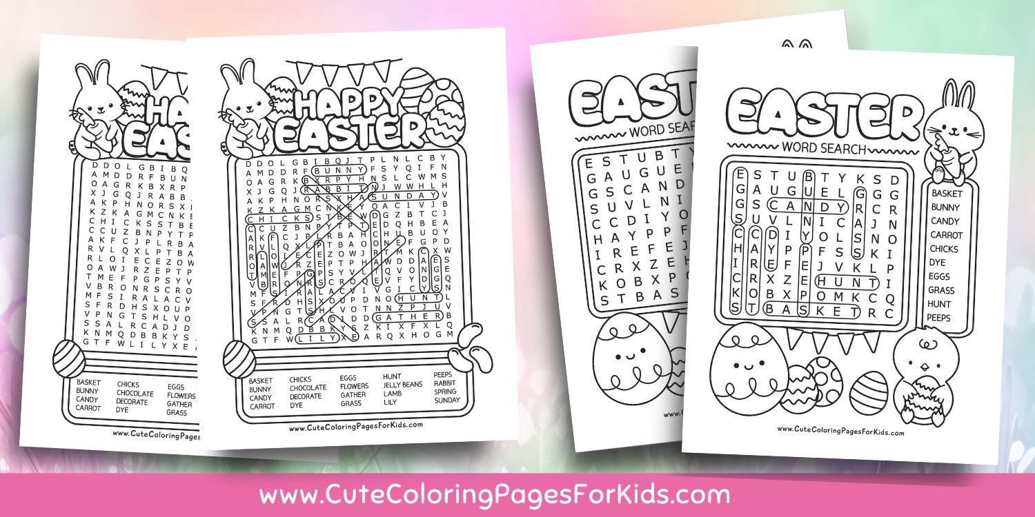 Easter Word Search: Free Printable Activity for Kids - Cute Coloring ...