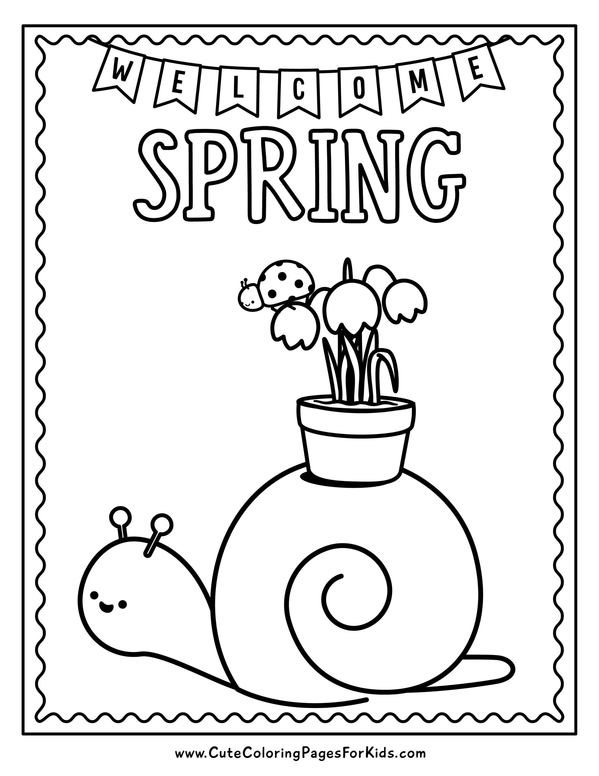 Spring Coloring Pages: 14 Free Printable PDFs - Cute Coloring Pages For ...
