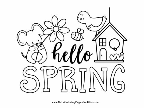 Spring Coloring Pages: 14 Free Printable PDFs - Cute Coloring Pages For ...