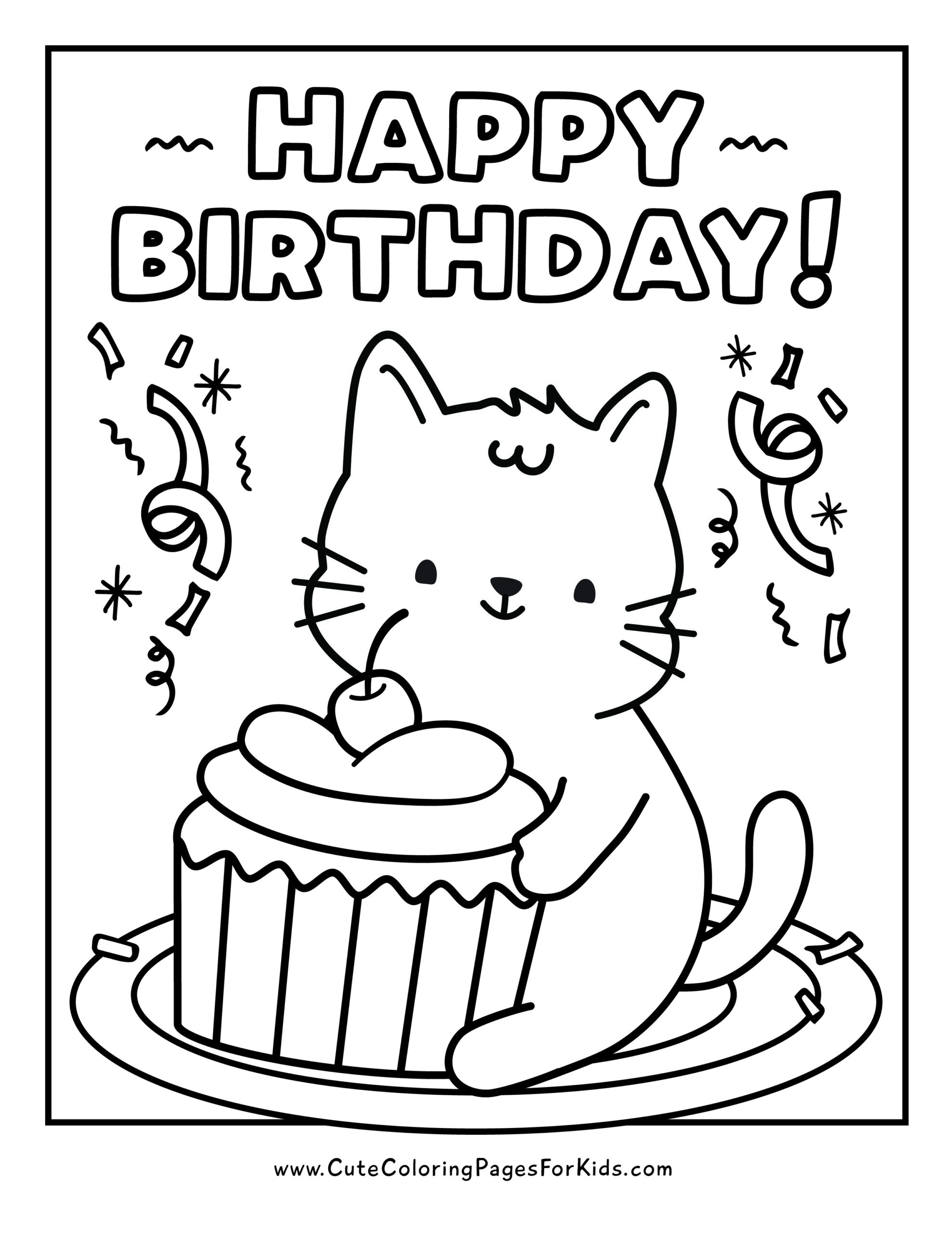 Free Printable Birthday Coloring Pages - Cute Coloring Pages For Kids