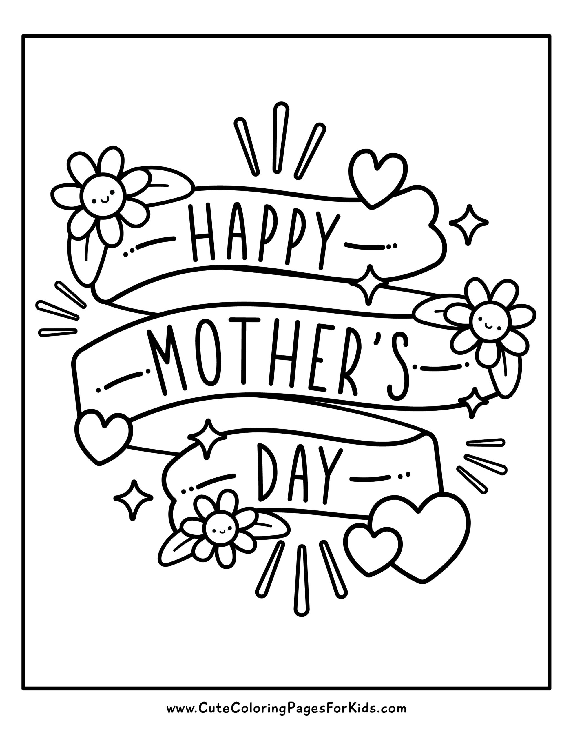 Mother's Day Coloring Pages (19 Free Printables) - Cute Coloring Pages ...