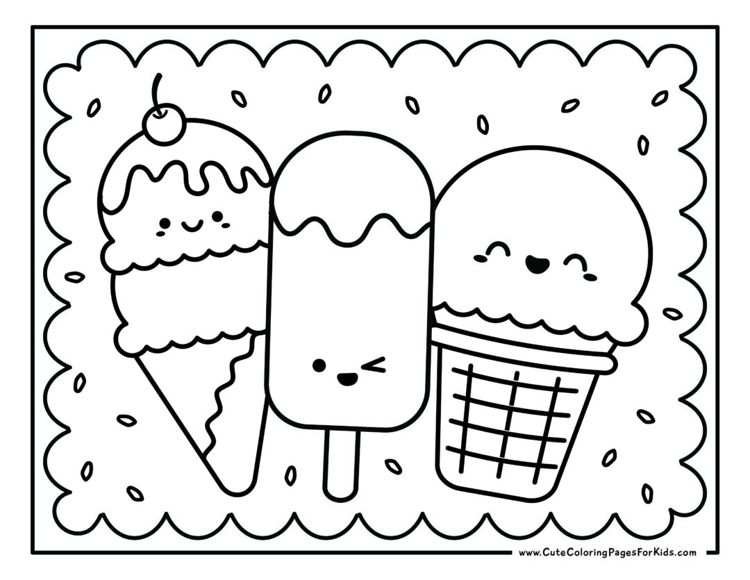 Ice Cream Coloring Pages (Printable PDF Downloads) - Cute Coloring ...
