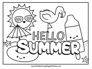 Summer Coloring Pages (10 Free Printable PDF Downloads) - Cute Coloring ...