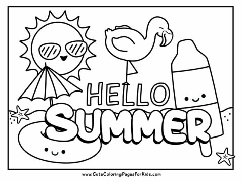 Summer Coloring Pages (10 Free Printable PDF Downloads) - Cute Coloring ...