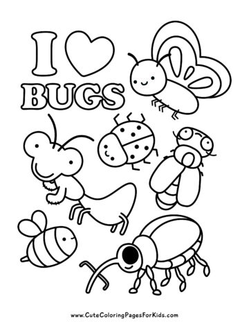 Insect Coloring Pages (12 Cute Bug Pictures to Color) - Cute Coloring ...