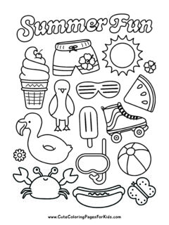 Summer Coloring Pages (10 Free Printable PDF Downloads) - Cute Coloring ...