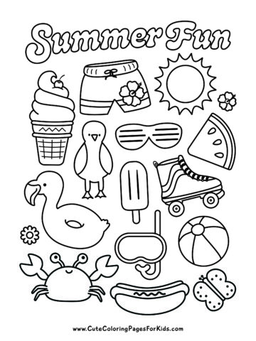 Summer Coloring Pages (10 Free Printable PDF Downloads) - Cute Coloring ...