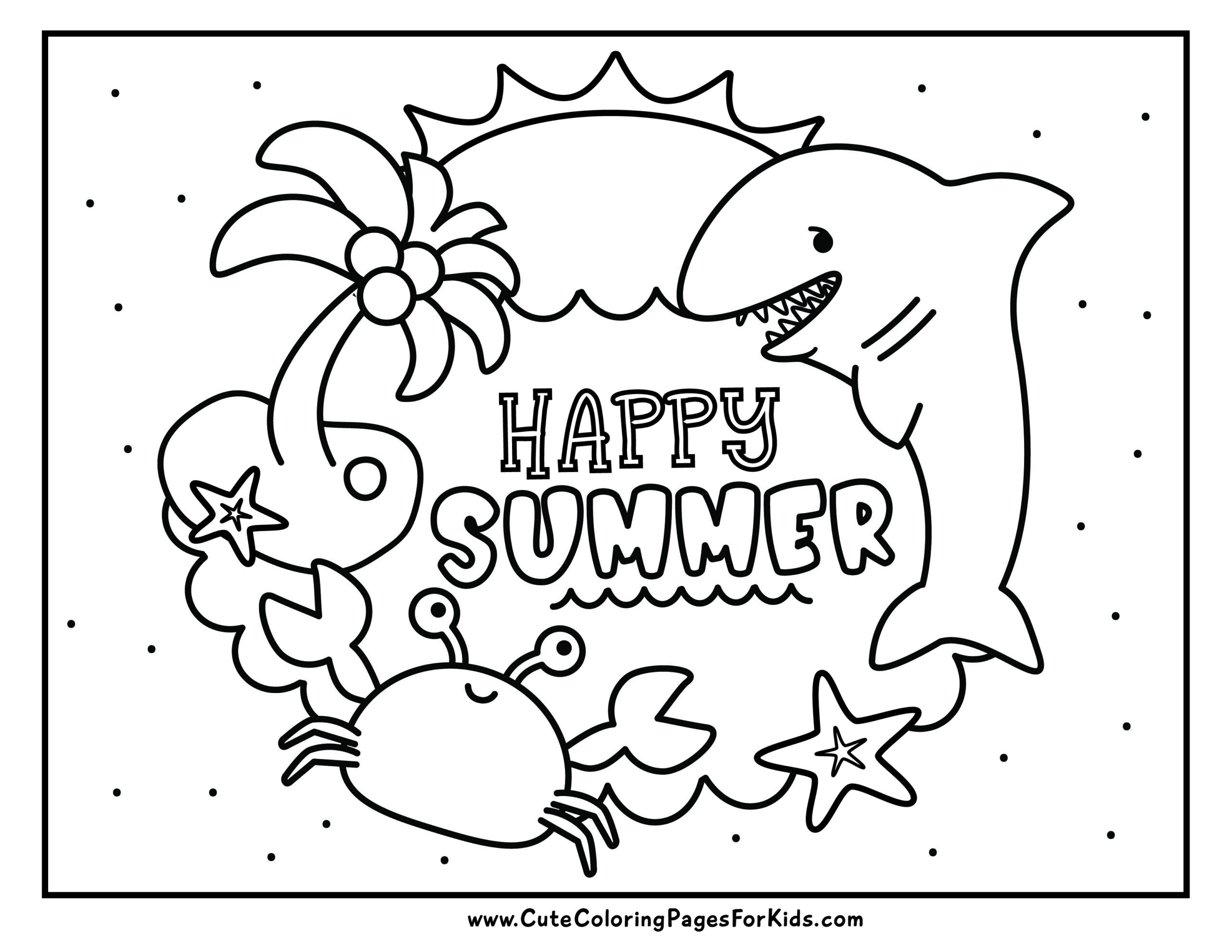 Summer Coloring Pages (10 Free Printable PDF Downloads) - Cute Coloring ...