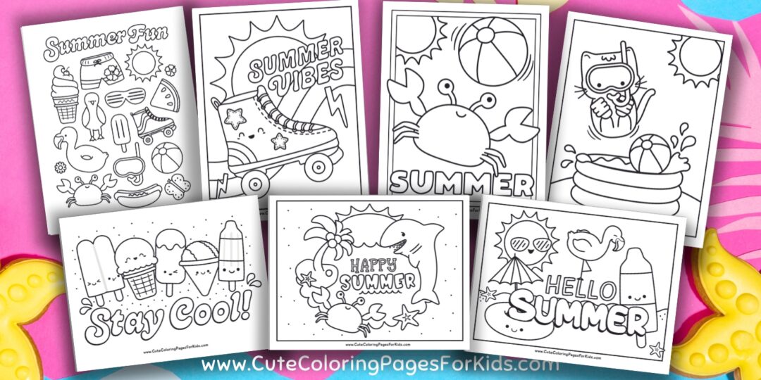 Summer Coloring Pages (10 Free Printable PDF Downloads) - Cute Coloring ...