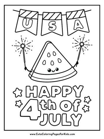 4th of July Coloring Pages: 8 Adorable Free Printable PDFs - Cute ...