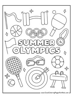 Summer Olympics Coloring Pages: 6 Free Printable PDFs - Cute Coloring ...