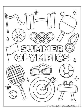 Summer Olympics Coloring Pages: 6 Free Printable PDFs - Cute Coloring ...