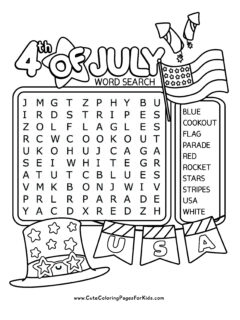 4th of July Word Search: Free Printable Activity for Kids - Cute ...