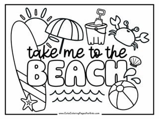 9 Beach Coloring Pages (Free Printable PDFs) - Cute Coloring Pages For Kids